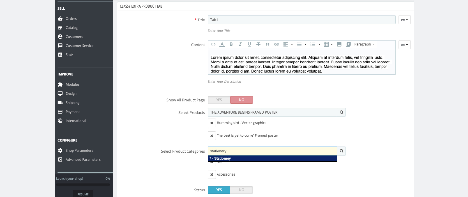 Classy Product Extra Tab - Prestashop Product Customization Module for ...