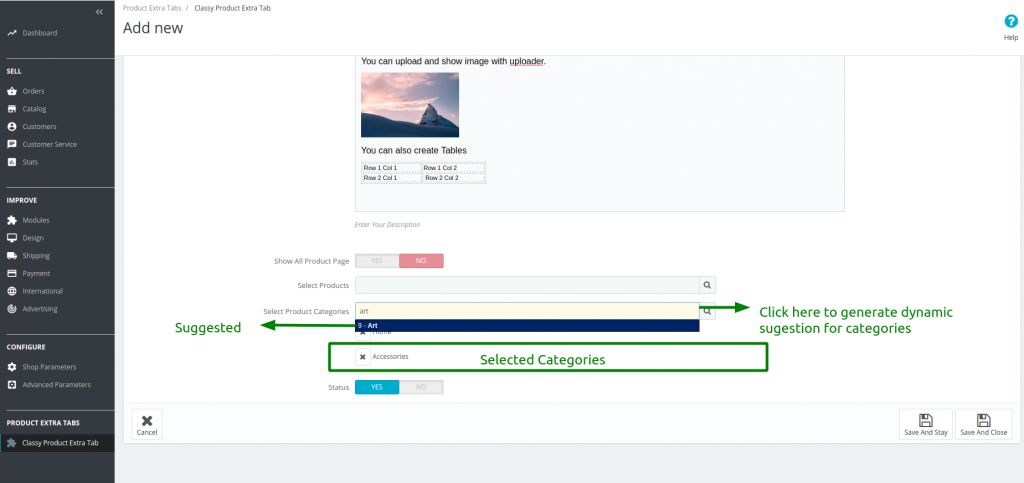 Add Extra Tabs to Specific Catgories – ClassyDevs