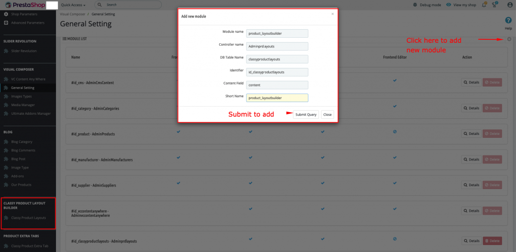 Integrate into Visual Composer PrestaShop – ClassyDevs