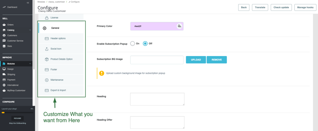 MyShop Settings – ClassyDevs