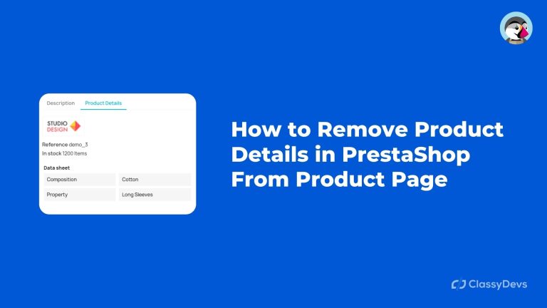 How to remove product details in Prestashop from product page