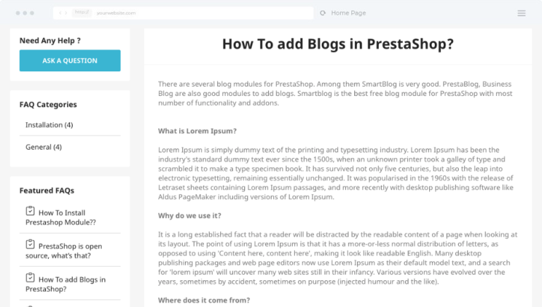 PrestaShop FAQ Module – ClassyDevs