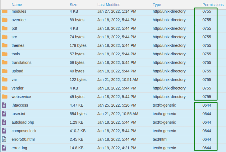 How to Fix the PrestaShop Folder and File Permission Error