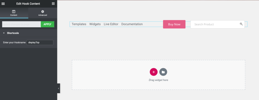 Hook Content Widget – ClassyDevs